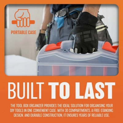 New Tool Box Bits Storage Organiser 21 Compartments Case Screws Diy ...