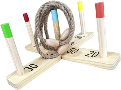 New Wooden Quoits Outdoor Garden Games Kids Family Fun Activity Toys ...