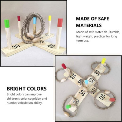 New Wooden Quoits Outdoor Garden Games Kids Family Fun Activity Toys ...