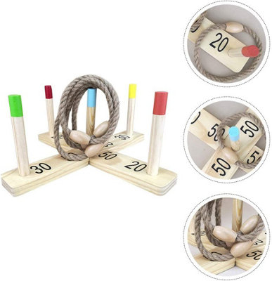 New Wooden Quoits Outdoor Garden Games Kids Family Fun Activity Toys ...