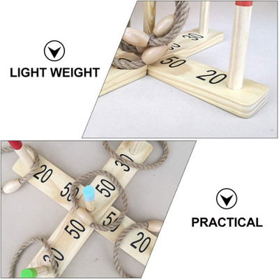 New Wooden Quoits Outdoor Garden Games Kids Family Fun Activity Toys ...