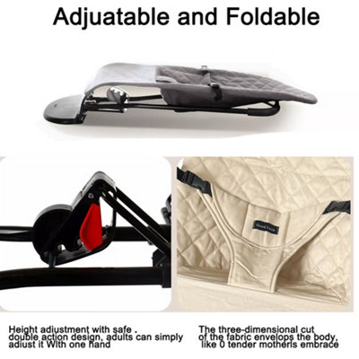 Newborn Baby Bouncer & Rocker Seat - Soft, Foldable & Adjustable Infant ...