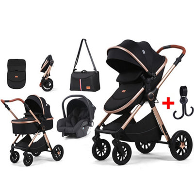 Newborn Pram Pushchair Buggy Stroller 3in1 Travel System Car Seat Included
