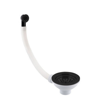 Newbury Brass Matt Black Dual Lever Kitchen Sink Mixer Tap & Round ...