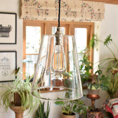 Newbury Large Clear Glass Shade Pendant Light