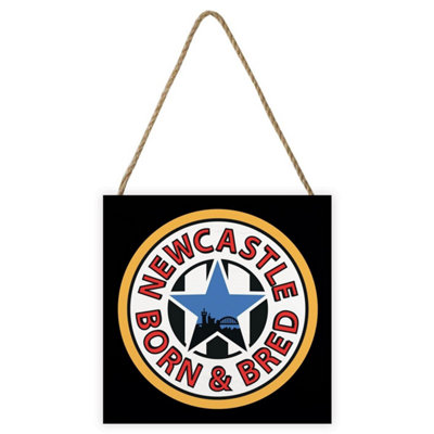Newcastle Blue Star FC Born & Bred Wood Plaque Multicoloured (20cm x ...