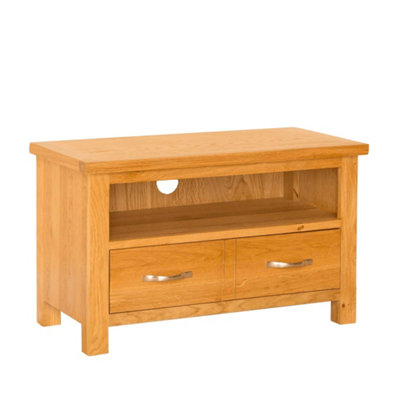 Newlyn Light Oak 80cm Small TV Unit - Fully Assembled By Roseland Furniture