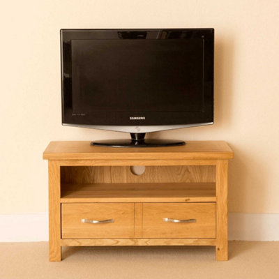 Newlyn Light Oak 80cm Small TV Unit - Fully Assembled By Roseland Furniture