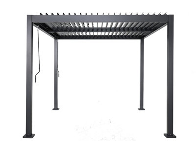 Next Day Delivery- Aluminium Pergola 3m x 3m - Anthracite Grey RAL 7016 ...