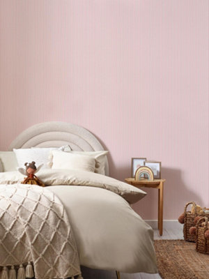 Next Pink Calm Classic Stripe Wallpaper | DIY at B&Q