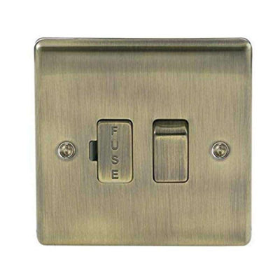NEXUS METAL ANTIQUE BRASS SWITCHED 13A FUSED CONNECTION UNIT