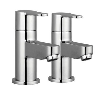 Niagara Camden Basin Taps Pair Chrome Lever Bathroom Sink Modern Twin ...