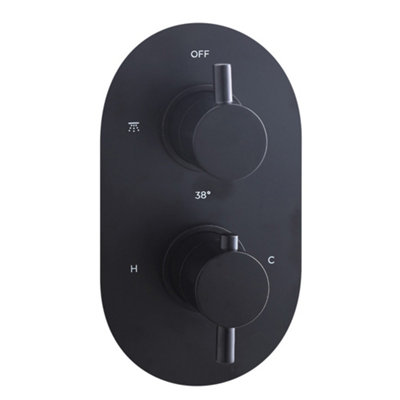 NIAGARA CONCEALED ROUND WALL MOUNT SINGLE OUTLET TWIN SHOWER VALVE MATT ...