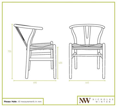 Nicholas Winter Beech Wooden Danish Style Dining Chairs - Natural ...