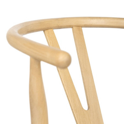 Nicholas Winter White Oak Wooden Wishbone Dining Chairs - Natural ...