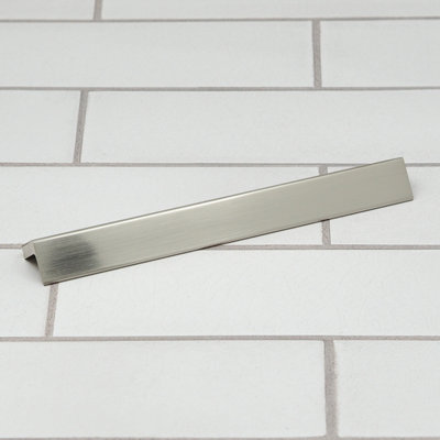 Nickel L Shaped Handle Modern Rear Fix 160mm Silver Cabinet Pull Squared