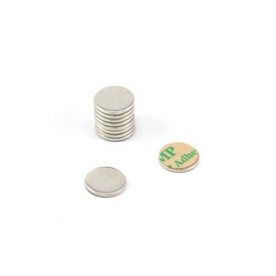 Nickel Plated Mild Steel Disc with 3M Self Adhesive - 10mm dia x 1mm ...
