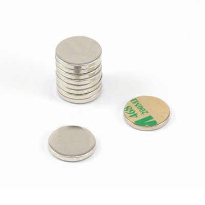 Nickel Plated Mild Steel Disc with 3M Self Adhesive - 16mm dia x 2mm ...