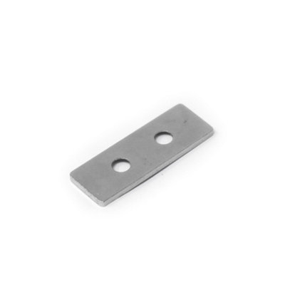 Nickel Plated Mild Steel Plate - 41 x 14.5 x 2mm thick + 2x 5.25mm c ...