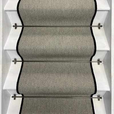 Nickel Quality Wool Stair Runner With 100% Pure Wool Edge Sample