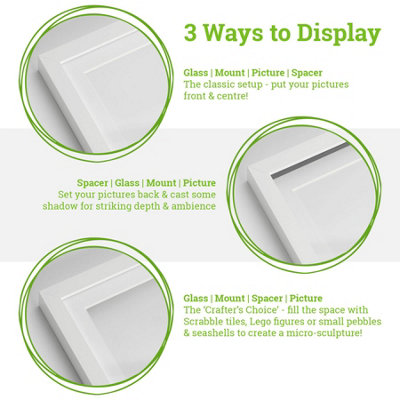 Nicola Spring 10 x 10" Photo Frames - Black Mount 3D Photo Frame ...