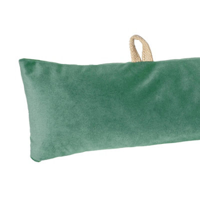 Nicola Spring 2pc Velvet Cube Door Stop & Draught Excluder Set - Green