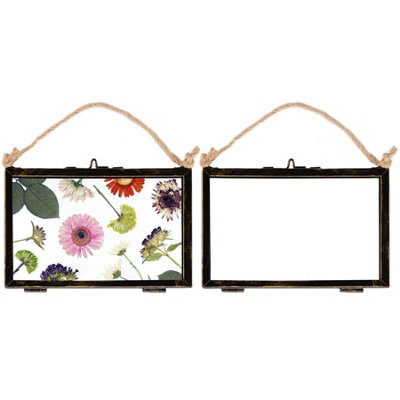 Nicola Spring 2x Hanging Metal Photo Frames - 6" x 4" - Black - Picture Frame Wall Mounted Frame ...