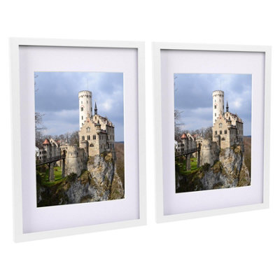 Nicola Spring 2x Photo Frames with White A4 Mount - A3 (12" x 17 ...