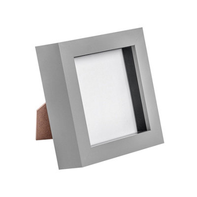 Nicola Spring 3D Box Photo Frame - 4 x 4" - Grey