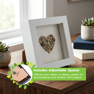 Nicola Spring 3D Box Photo Frames - 10 x 10" - Grey - Pack of 5