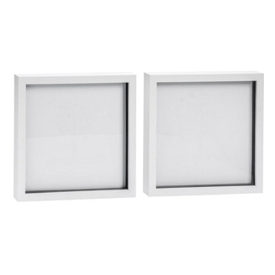 Nicola Spring 3D Box Photo Frames - 20 x 20" - White - Pack of 2