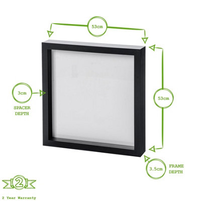 Nicola Spring 3D Box Photo Frames - 20 x 20" - White - Pack of 2