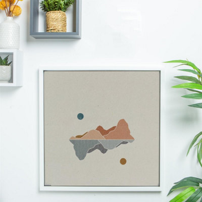 Nicola Spring 3D Box Photo Frames - 20 x 20" - White - Pack of 2