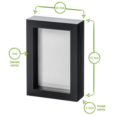 Nicola Spring 3D Box Photo Frames - 4 x 6" - Black - Pack of 5