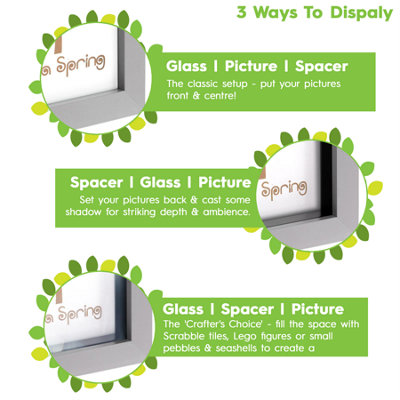 Nicola Spring 3D Box Photo Frames - 4 x 6" - Light Wood - Pack of 5