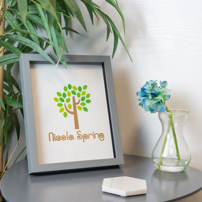 Nicola Spring 3D Box Photo Frames - 8 x 10" - Grey - Pack of 2