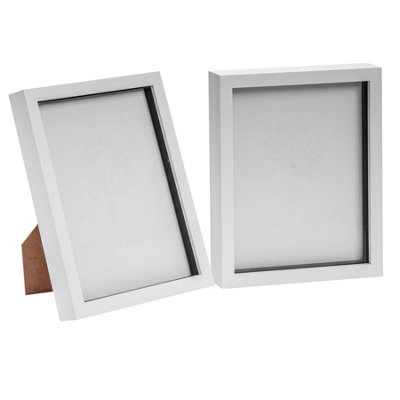 Nicola Spring 3D Box Photo Frames - 8 x 10" - White - Pack of 2