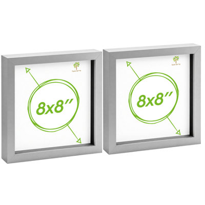 Nicola Spring - 3D Box Photo Frames - 8 x 8" - Grey - Pack of 2 | DIY ...