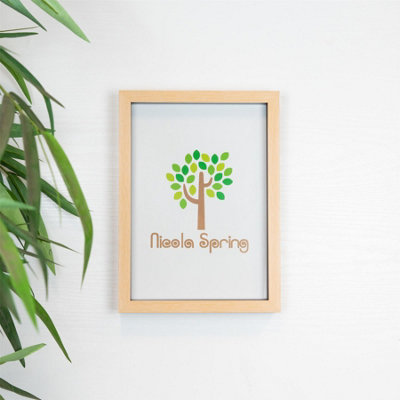 Nicola Spring 3D Box Photo Frames - A4 (8 x 12") - Light Wood - Pack of 2