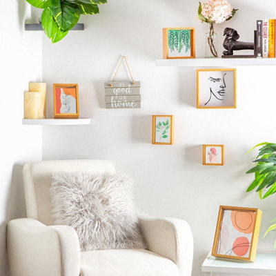 Nicola Spring 3D Deep Box Photo Frame - 4 x 6" - Light Wood