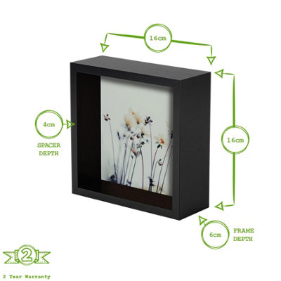 Nicola Spring 3D Deep Box Photo Frame - 6 x 6" - Light Wood