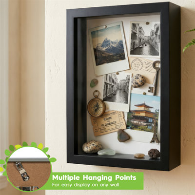 Nicola Spring 3D Deep Box Photo Frames - 8" x 10" - White - Pack of 2