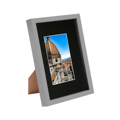 Nicola Spring 3D Shadow Box Frame with A5 Mount - A4 (8" x 12") - Grey ...