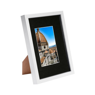 Nicola Spring 3D Shadow Box Frame with A5 Mount - A4 (8" x 12") - White ...