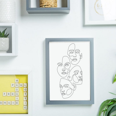 Nicola Spring 3D Shadow Box Frames with A5 Mount - A4 (8" x 12") - Grey ...