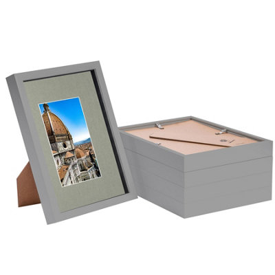 Nicola Spring 3D Shadow Box Frames with A5 Mount - A4 (8" x 12") - Grey ...