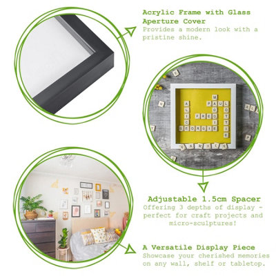 Nicola Spring 3D Shadow Box Frames with A5 Mount - A4 (8" x 12 ...