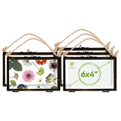 Nicola Spring 5x Hanging Metal Photo Frames - 6" x 4" - Black - Picture ...