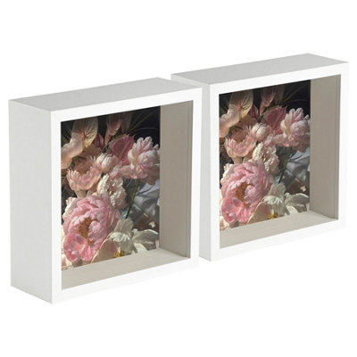 NICOLA SPRING 6 X 6" DEEP PHOTO FRAMES - WHITE - 3D DEEP BOX PICTURE ...