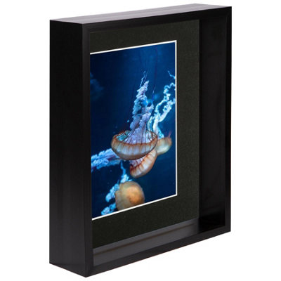 Nicola Spring 8 x 10" Deep Photo Frame - Black/Black Mount - 3D Deep ...